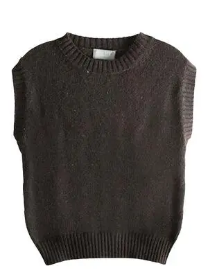 MARGARET HOWELL Boxy Crewneck Slipover - Brown