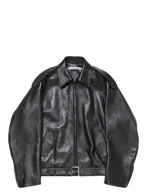 Acne Studios Oversized Leather Jacket - Black