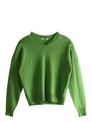 Auralee Light Cashmere V-neck Knitwear - Green