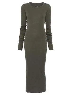 Rick Owens Abito Rib Long-sleeve Dress - Grey