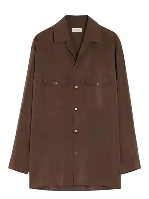LEMAIRE Convertible Collar Shirt - Brown