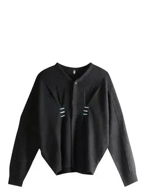 ADER ERROR Round Neck Cardigan - Black