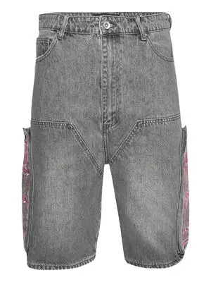 WHO DECIDES WAR Side Embroidery Mid-length Shorts - Grey