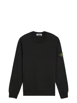 Stone Island Organic Cotton Fleece Sweatshirt - Black