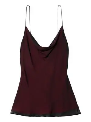 KALLMEYER Zia Draped Silk-voile Camisole - Burgundy