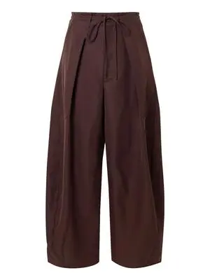 KALLMEYER Clemence Pleated Wool-blend Pants - Brown