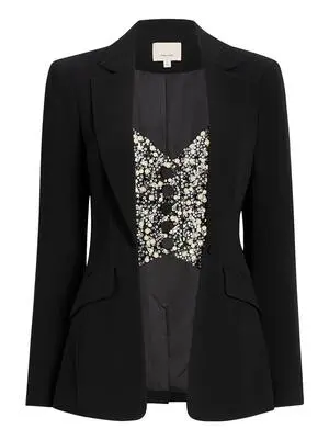 Cinq À Sept Cynthia Embellished Combo Blazer - Black
