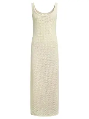 12 STOREEZ Pointelle-Knit Scoop-Neck Maxi Dress