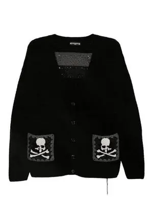 MASTERMIND WORLD Hand-knitted Cardigan - Black