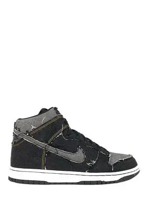 Nike Dunk High Denim Sneakers - Black/white