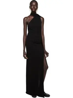 Acne Studios Draped Satin Dress - Black