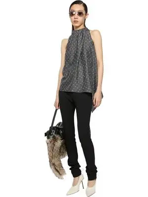 ACNE STUDIOS Silk Sleeveless Blouse With Bow Detail