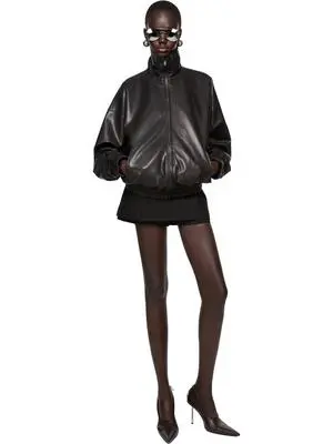 Acne Studios Layered Cotton Satin Miniskirt - Black
