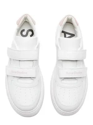Acne Studios Platform Sneakers With Velcro Straps - Optic White,pink