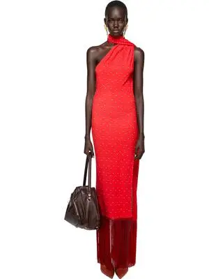 Acne Studios Draped Satin Dress - Red