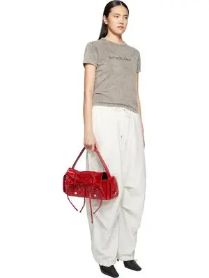 Acne Studios Multipocket Crinkled Patent Shoulder Bag - Red