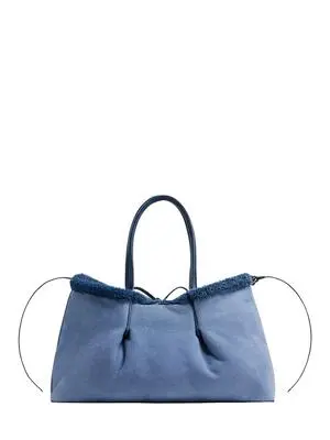 Bottega Veneta Shearling Pinacoteca Tote Bag - Blue