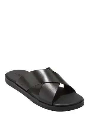 Cole Haan Nantucket Cross Strap Slides - Black/black
