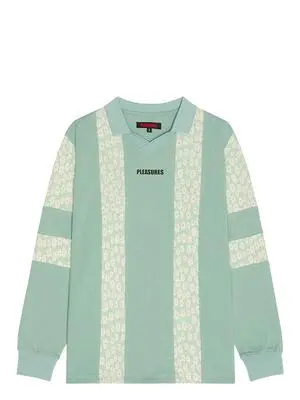 PLEASURES Sounds Rugby Polo In Green - Matcha