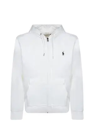 Ralph Lauren Hooded Zip-up Sweatshirt - White