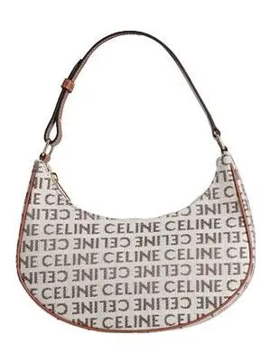 Celine Hobo Bag With Logo Print - White