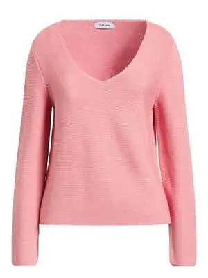 GRAN SASSO Cotton V-neck Sweater - Pink