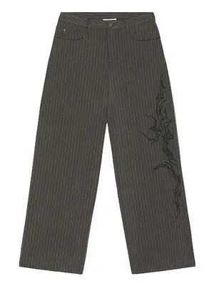 JADED LONDON Gothic Pinstripe Goliath Trousers - Grey