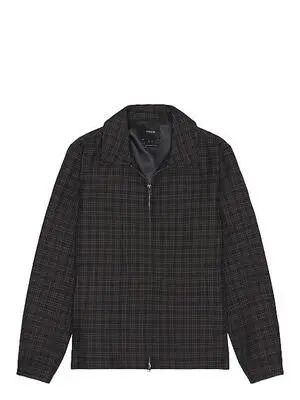 Vince Plaid Zip Jacket - Charcoal