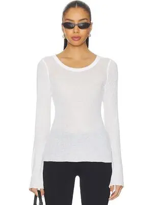 SKIMS Sheer Cotton Long Sleeve Top - Snow