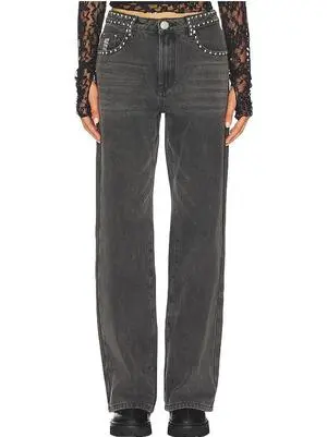 ONETEASPOON Jackson Mid Waist Wide Leg Jeans - Black