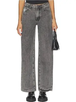 ONETEASPOON Jackson Mid Waist Wide Leg Jeans - Rocco Grey Black