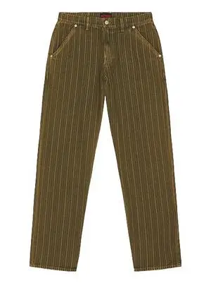 PLEASURES Rail Stripe Work Pants - Brown