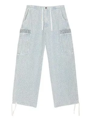 PLEASURES Knitted Cargo Trousers - Indigo