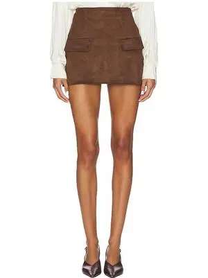 SNDYS Amelia Suede Mini Skirt - Mocha