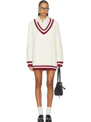 Show Me Your Mumu Tailgate Sweater Dress - Cranberry Cable Knit