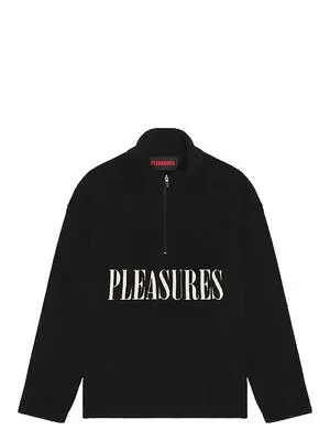 PLEASURES Onyx Half Zip Polar Fleece - Black