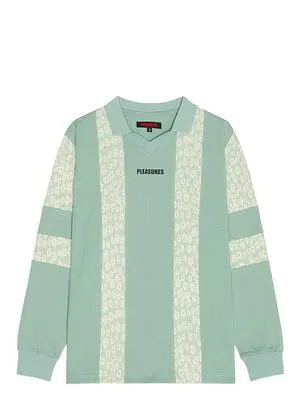 PLEASURES Sounds Rugby Polo In Green - Matcha
