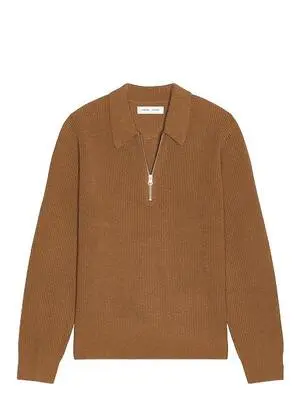 SAMSOE SAMSOE Isaks Polo Sweater In Brown - Otter