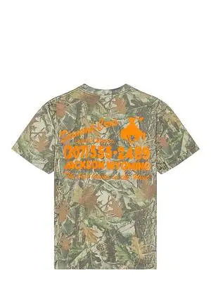 DIAMOND CROSS RANCH Retro Address Tee In Green - Camouflage