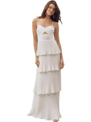 Dress The Population Zahrah Tiered Maxi Dress - Ivory