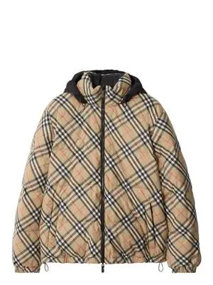 Burberry Reversible Check Snowdon Puffer Jacket - Sand Beige