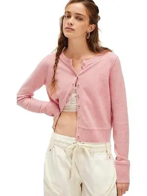 Free People Cashmere Blend Cardigan Peach Pink