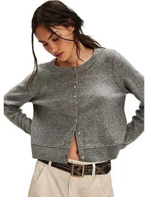 Free People Cashmere Blend Cardigan Silver Filigree