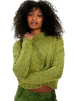 Free People Opal Rollneck Knit Sweater - Fresh Sprout