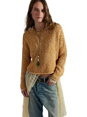 Free People Opal Rollneck Knit Sweater - Sweet Potato
