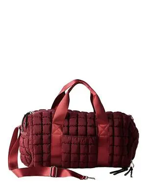 Free People FP Movement Quilted Duffle Bag Mahogany