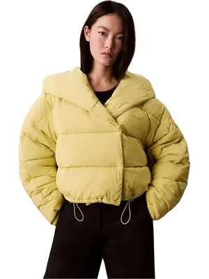 Calvin Klein Wrap Puffer Jacket - Green Banana