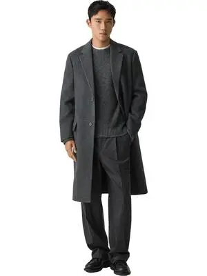 Theory Two-button Regal Coat - Charcoal Melange
