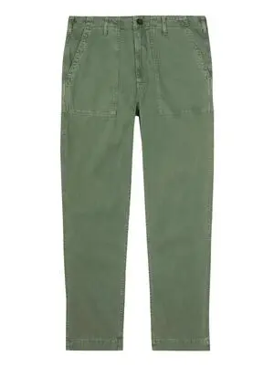 Hartford Herringbone Cotton-gabardine Trousers - Green