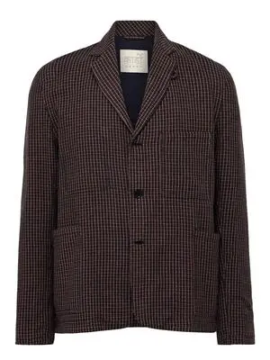 KARDO Checked Cotton Somesh Blazer - Brown